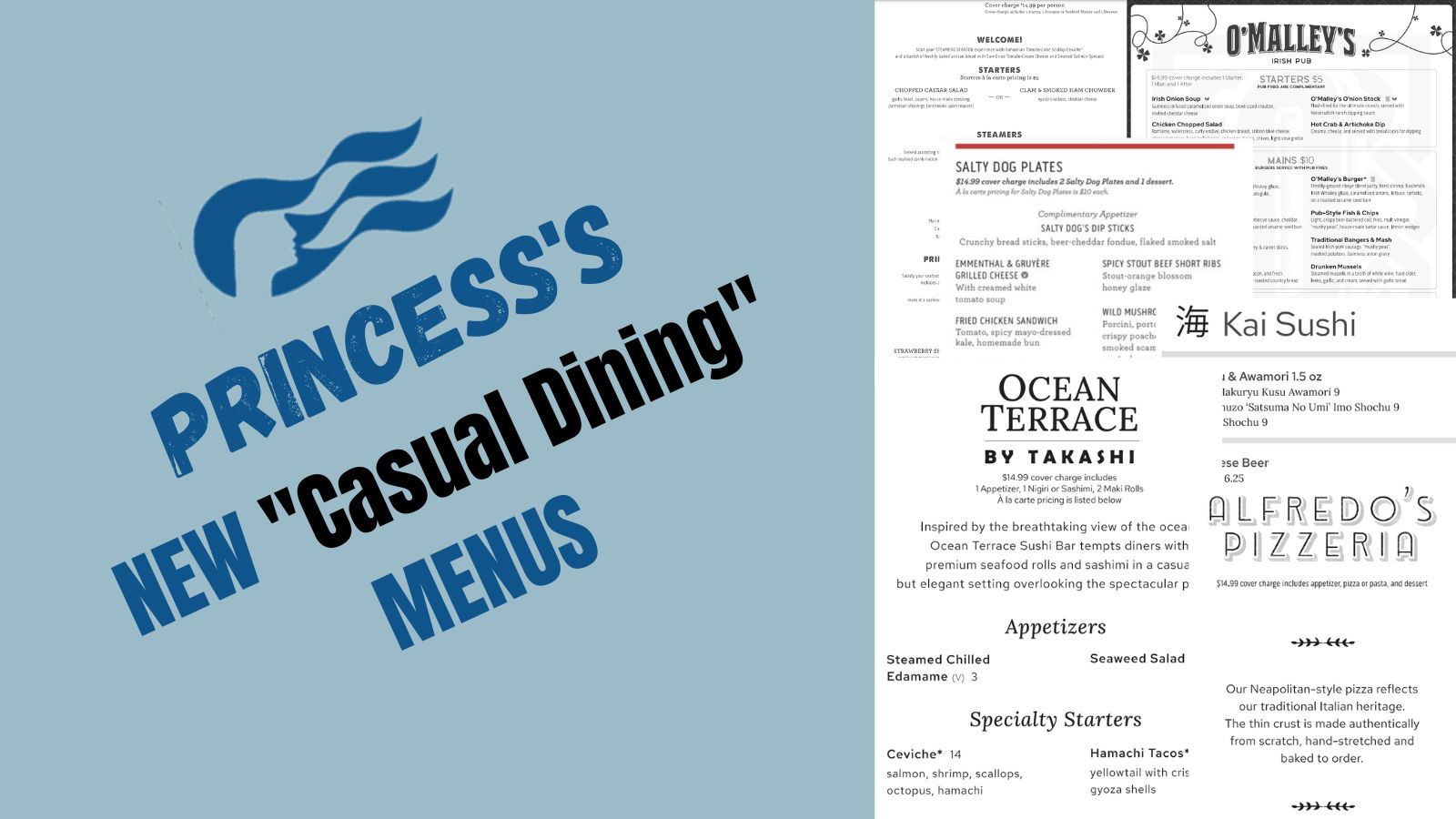 NEW Princess Casual Dining Menus Prof Cruise Ship Tour Cruise NEW Princess Casual Dining Menus Prof Cruise Ship Tour Cruise