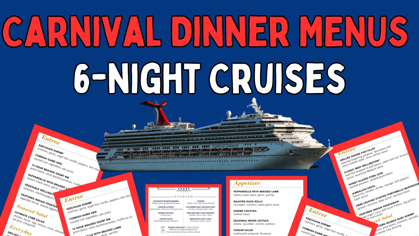 Carnival Menus for 6 Night Cruises · Prof. Cruise, Ship Tour, Cruise ...