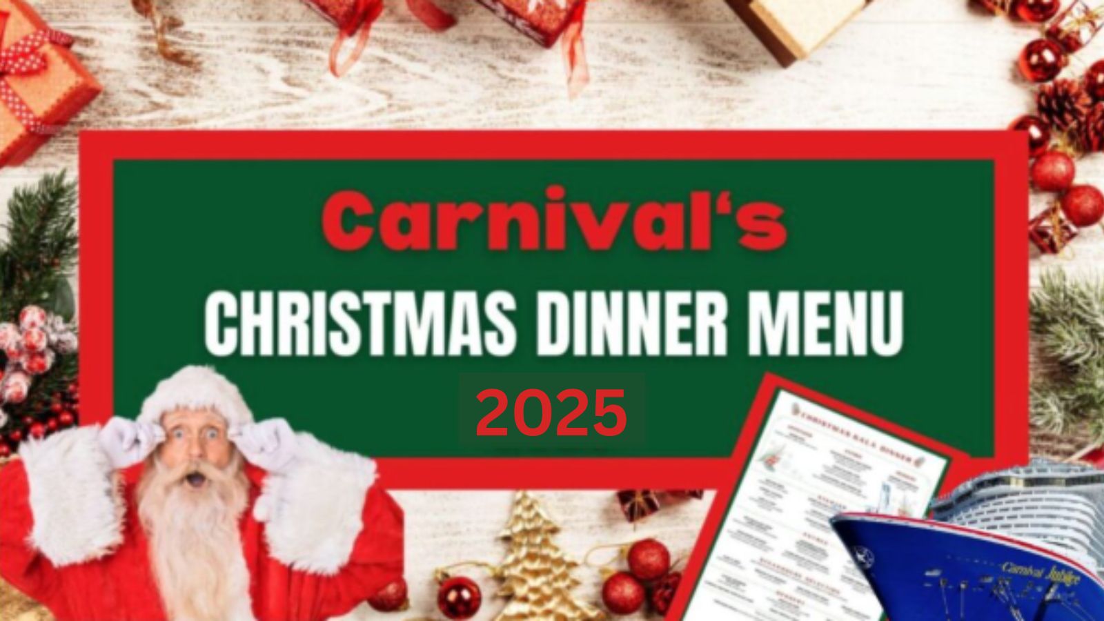 Carnival Christmas Dinner Menu 2025 · Prof. Cruise, Ship Tour, Cruise ...