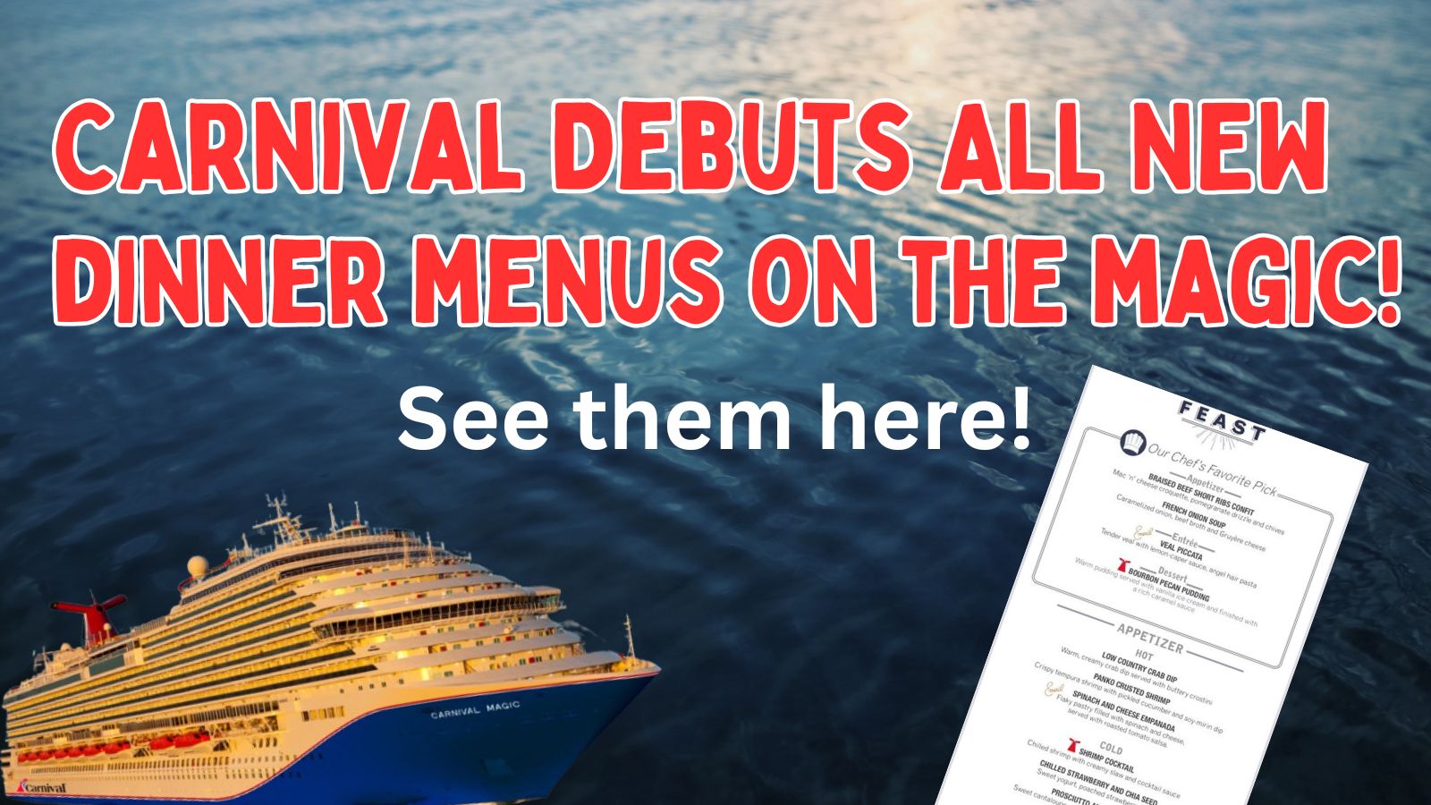 Carnival's New Dinner Menus 2026 · Prof. Cruise, Ship Tour, Cruise ...
